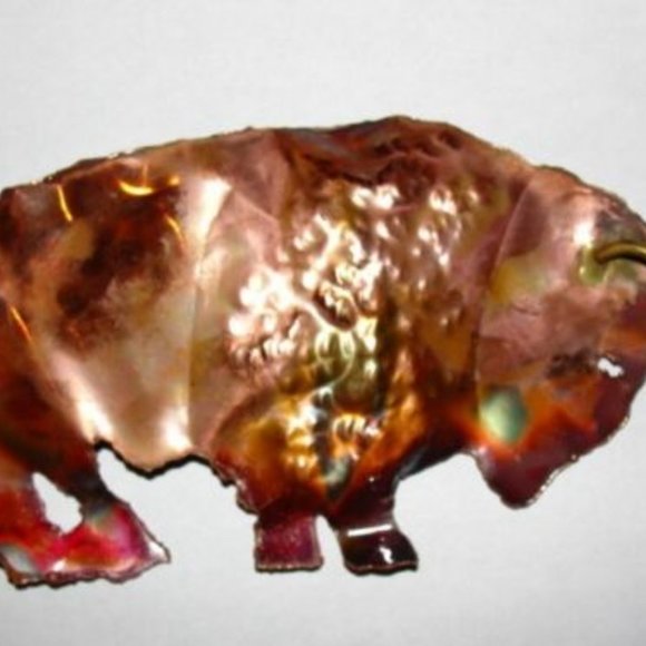 Jewelry | Brutalist Hand Made Buffalo Brass Pin | Poshmark